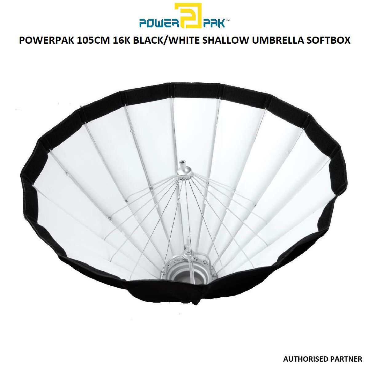 Powerpak 105 cm 16K Black/White Shallow Umbrella Softbox | Future Forward