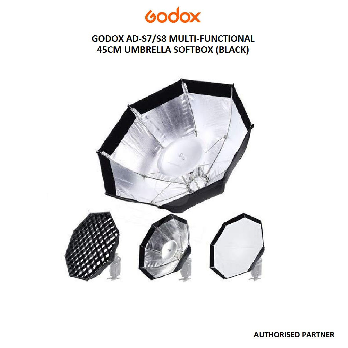 Godox Ad-S7/S8 Multi-Functional 45cm Umbrella Softbox (Black) | Future Forward