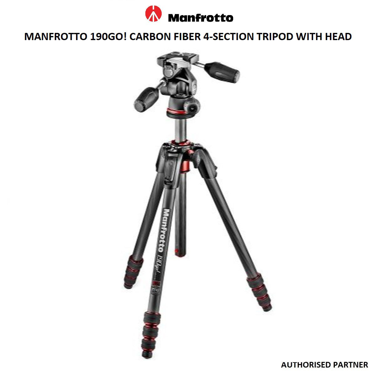 Manfrotto 190 Go! Carbon Fiber 4-Section Tripod with Head (MK190GOC4TB ...