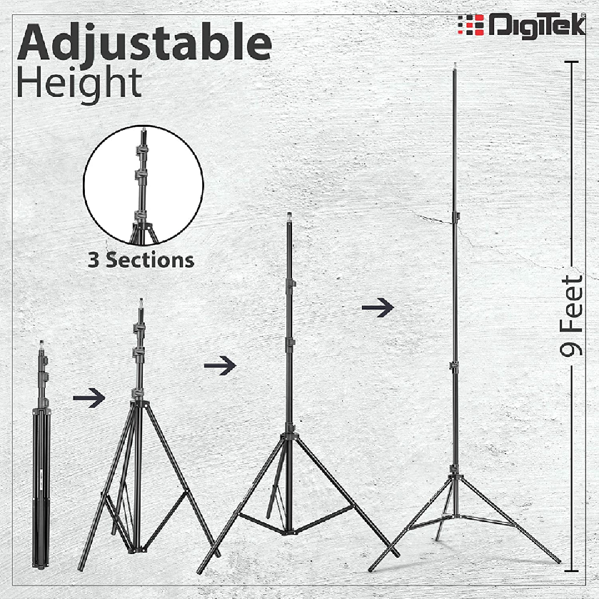 Digitek Ring Light Stand 9-Ft For Ring Light | Future Forward