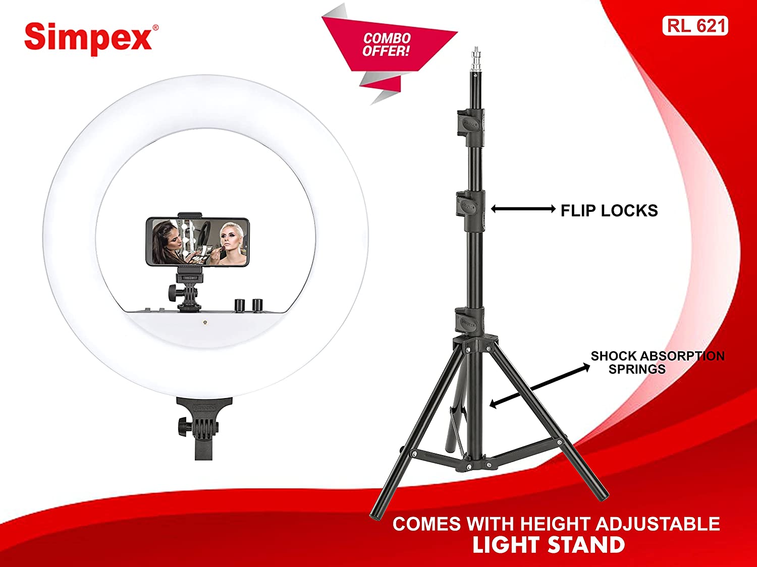 Simpex Ring LED RL 621 bi Colour 18 inch Ring Light | Future Forward