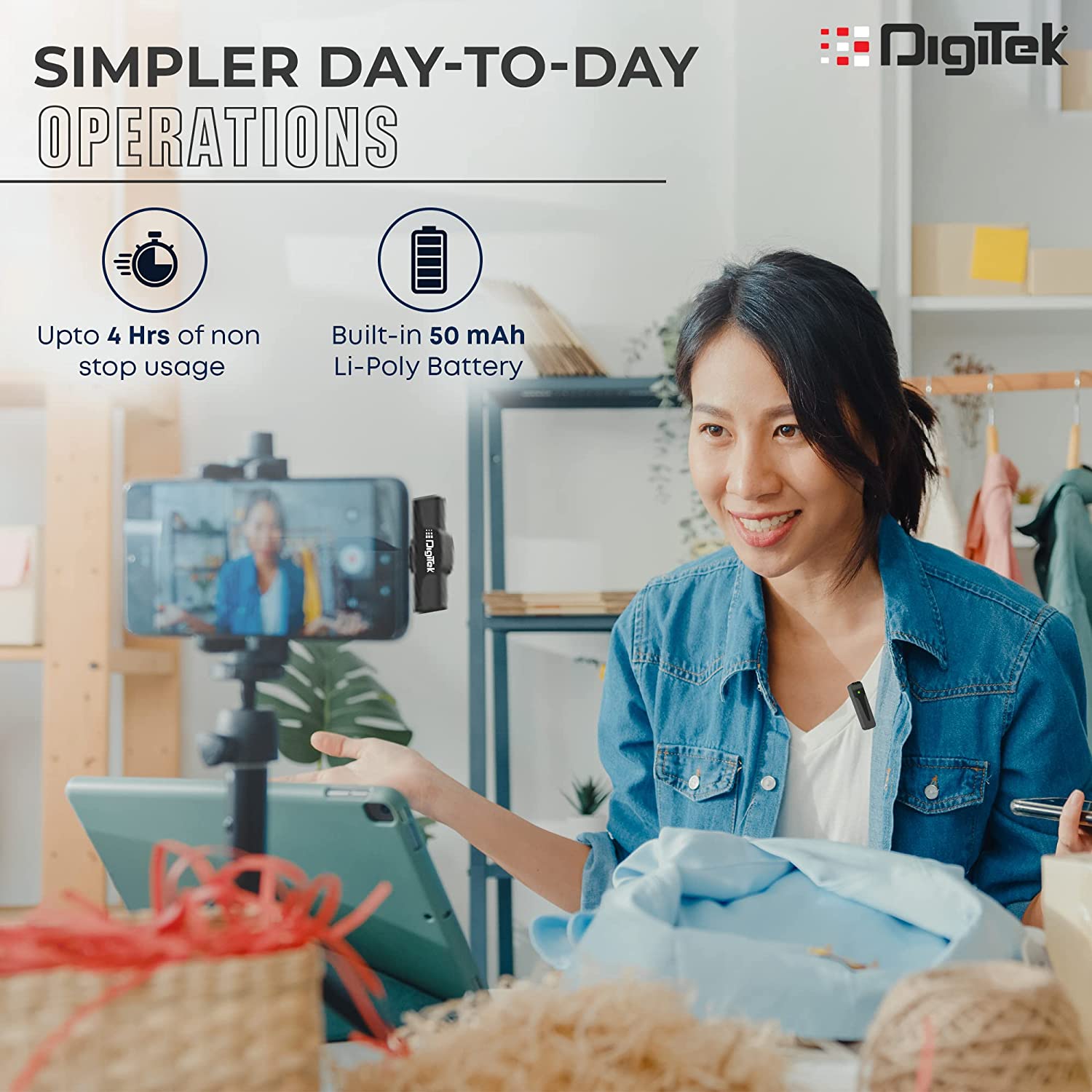 Digitek (DWM-001) Wireless Microphone & Receiver with Type C | Future Forward